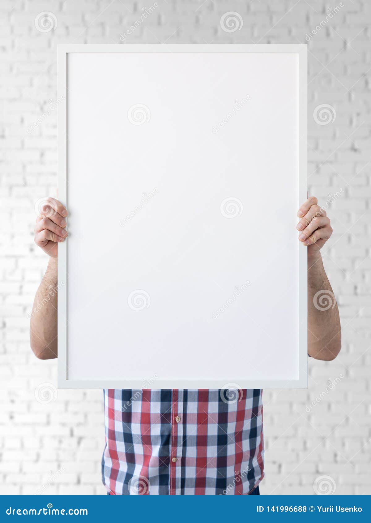 Holding Frame Mockup. Photo Mockup. the Man Hold Frame Stock Photo ...