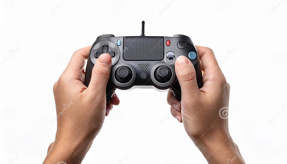 Holding a Game Controller stock illustration. Illustration of console ...