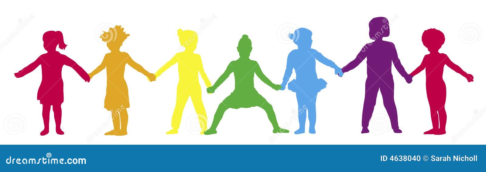 Kids Holding Hands In A Line