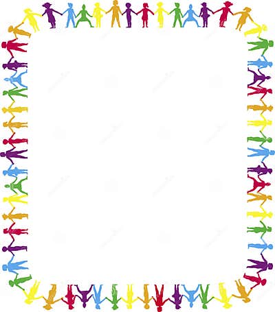 Holding Hands Border 2 stock illustration. Illustration of education ...