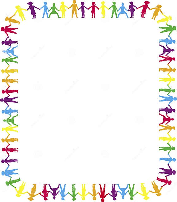 Holding Hands Border 2 stock illustration. Illustration of education ...