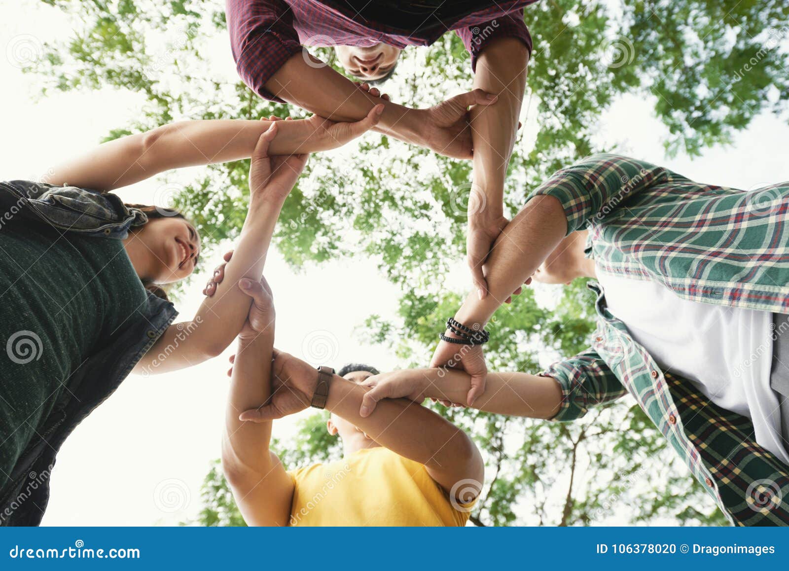 Friendship circle stock photo. Image of wrist, asian - 106378020