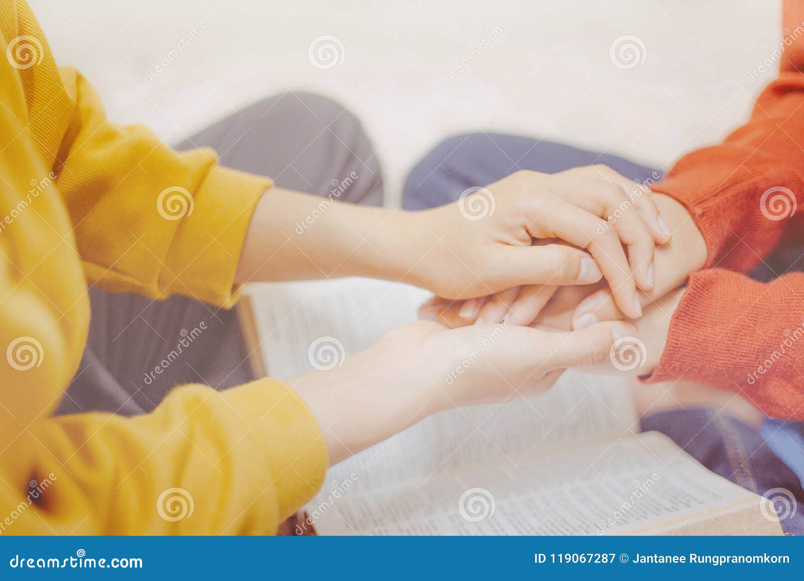 A Holding Hands,Prayer Together Concept Stock Image - Image of ...
