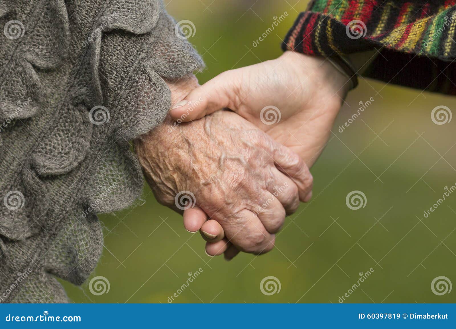 Holding Hands Together - Old and Young. Love. Stock Image - Image of ...