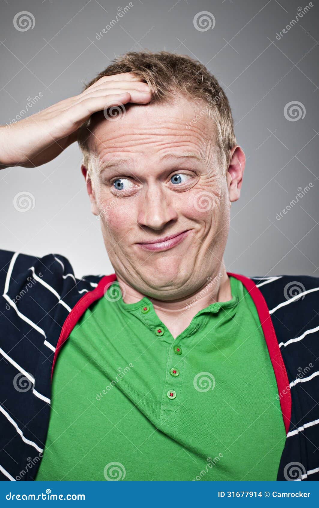 Holding Head and Looking Away Portrait Stock Photo - Image of casual ...