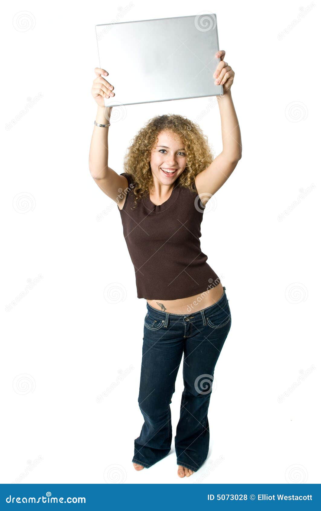 Holding High stock photo. Image of women, young, curly - 5073028