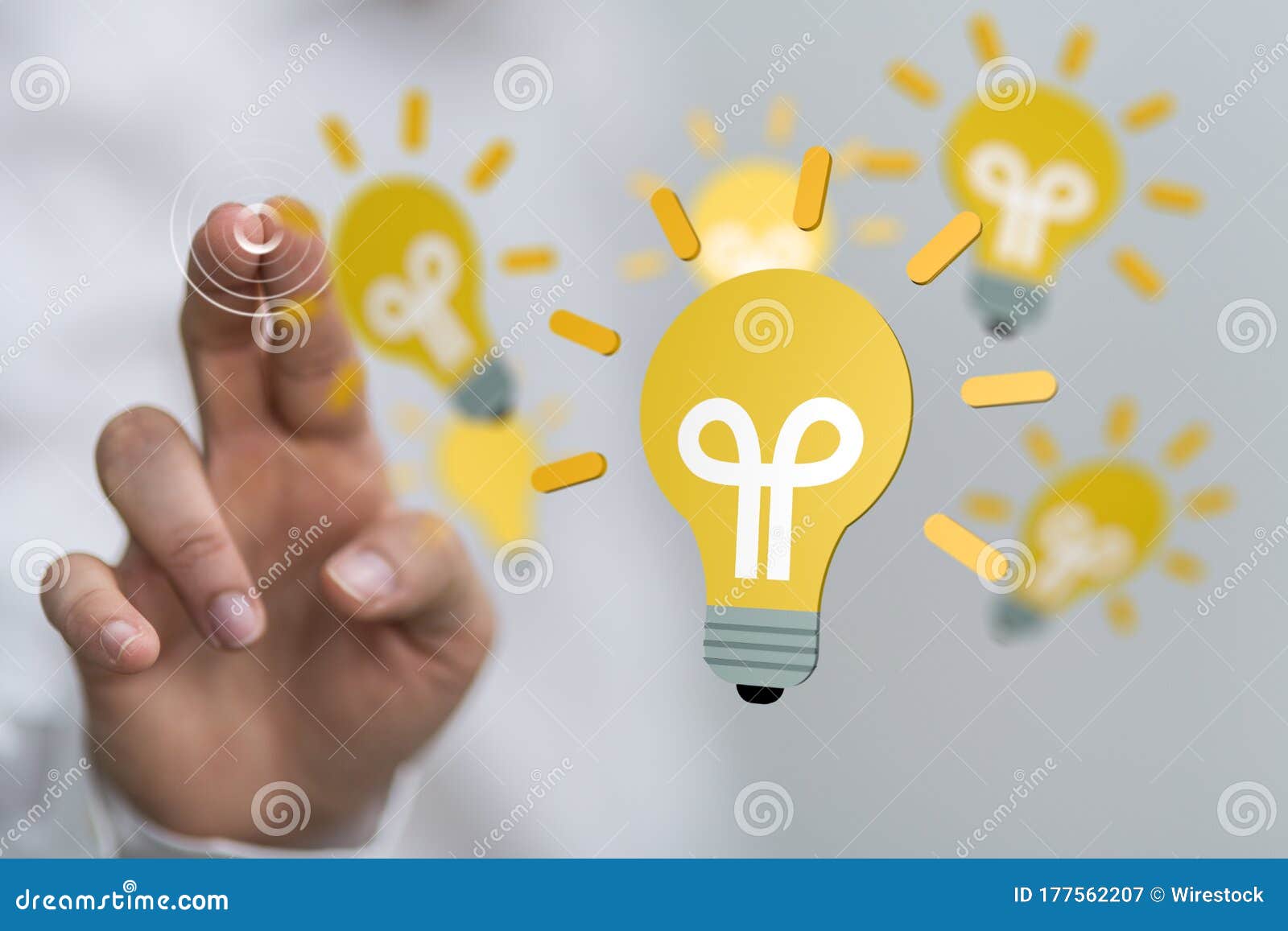 A Holding Illuminated Light Bulb, Idea, Innovation and Inspiration ...