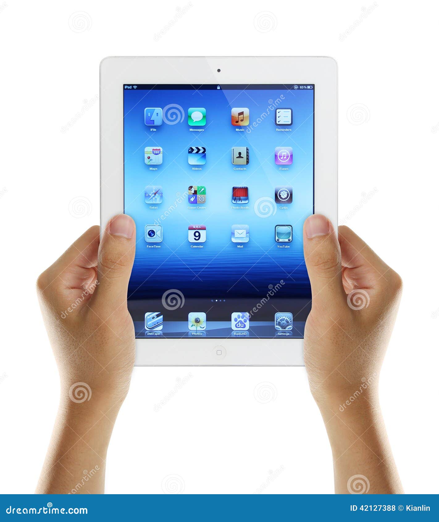 Holding iPad3 in Hands editorial stock photo. Image of hand - 42127388