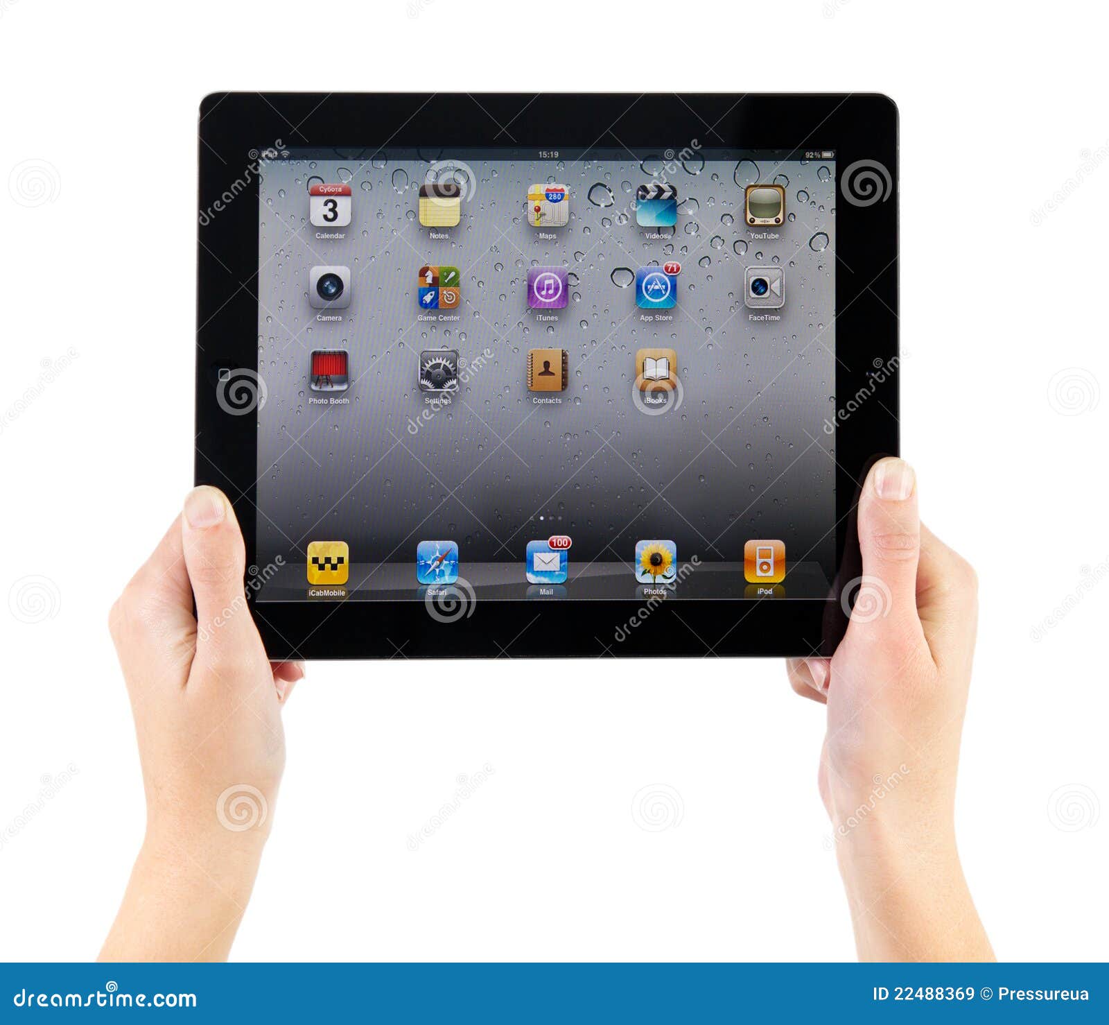 Holding iPad2 in Hands editorial stock image. Image of application ...