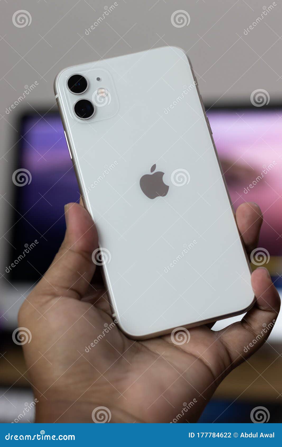Holding IPhone 11 White Color Version Back Editorial Photography ...