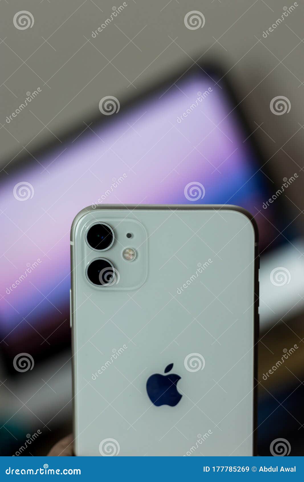 Holding IPhone 11 White Color Version Back Editorial Stock Image ...