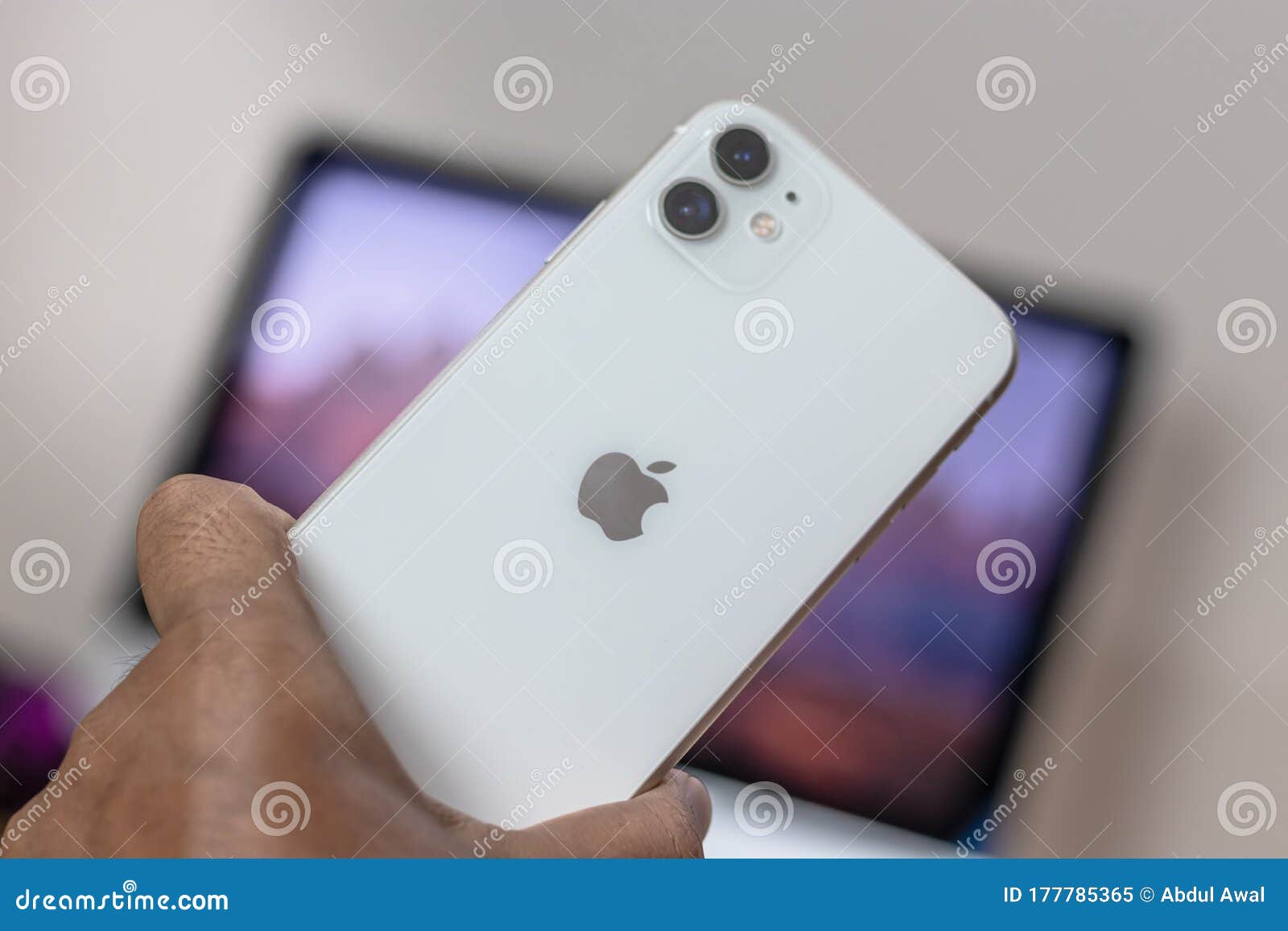 Holding IPhone 11 White Color Version Back Editorial Photo ...
