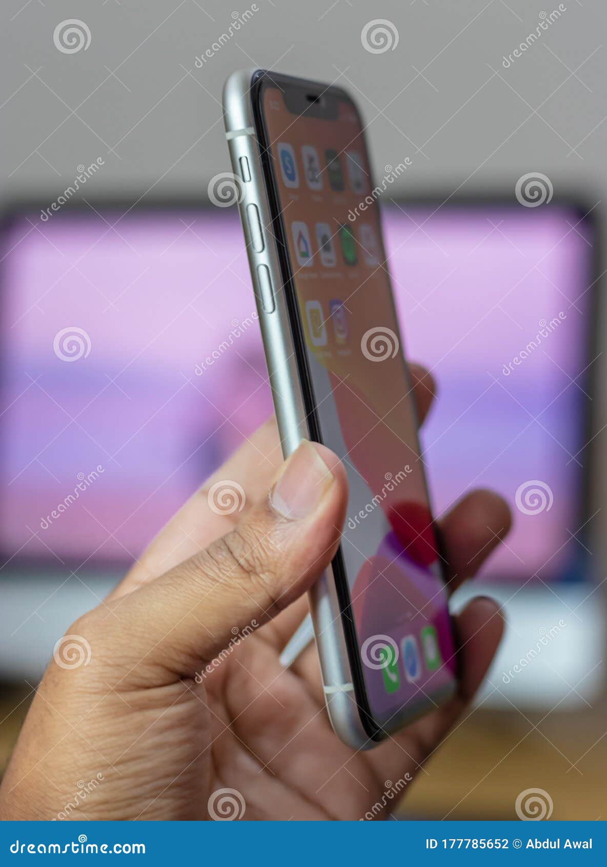 Holding IPhone 11 White Color Version Side Editorial Photography ...