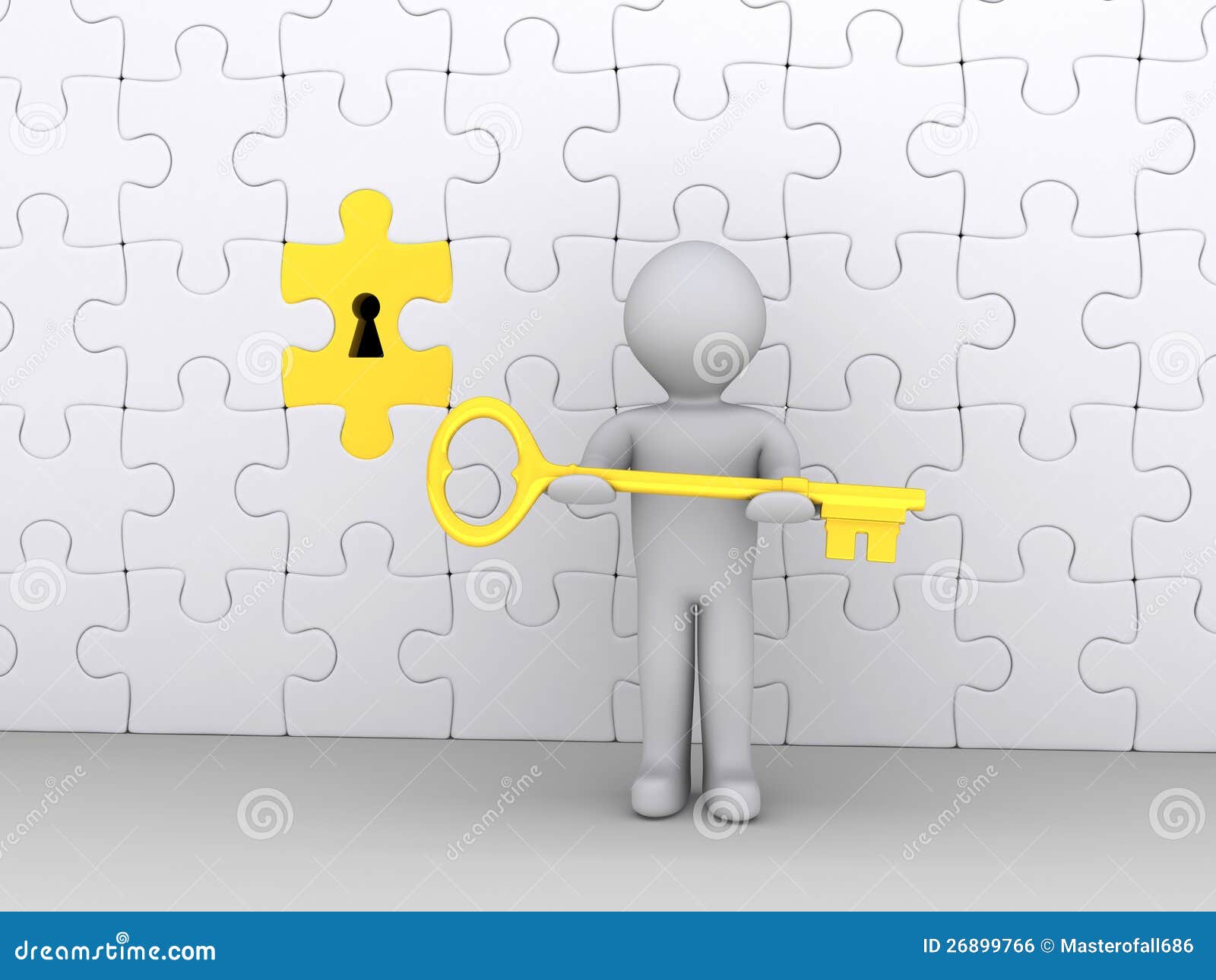 Holding the Key To the Solution Stock Illustration - Illustration of ...