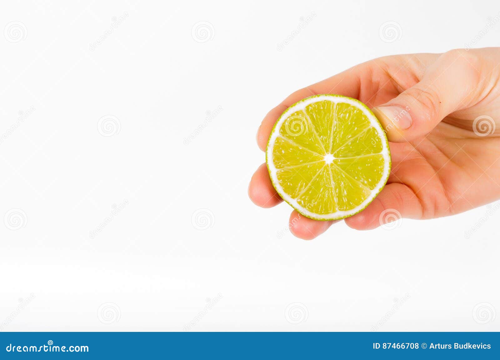 Holding Lime in Hand. White Clean Background Stock Photo - Image of ...