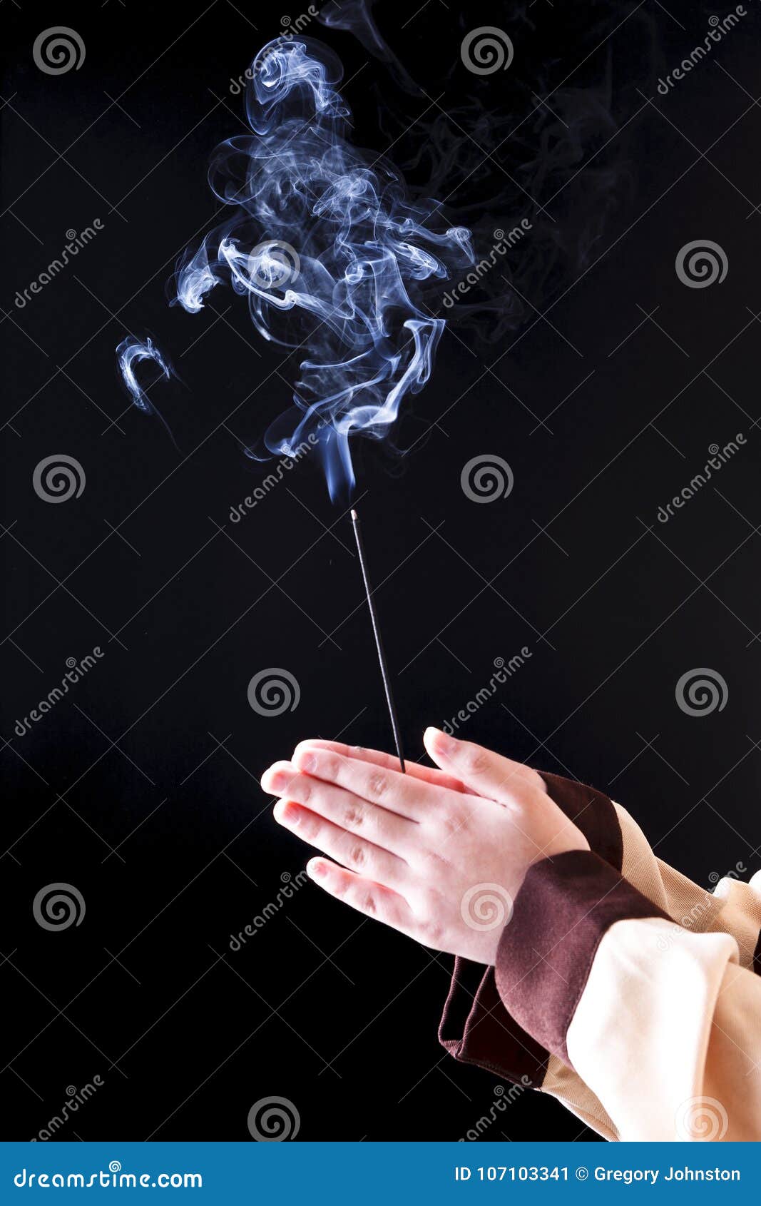 Holding a Lit Incense Stick. Stock Image - Image of buddhism, prayer ...