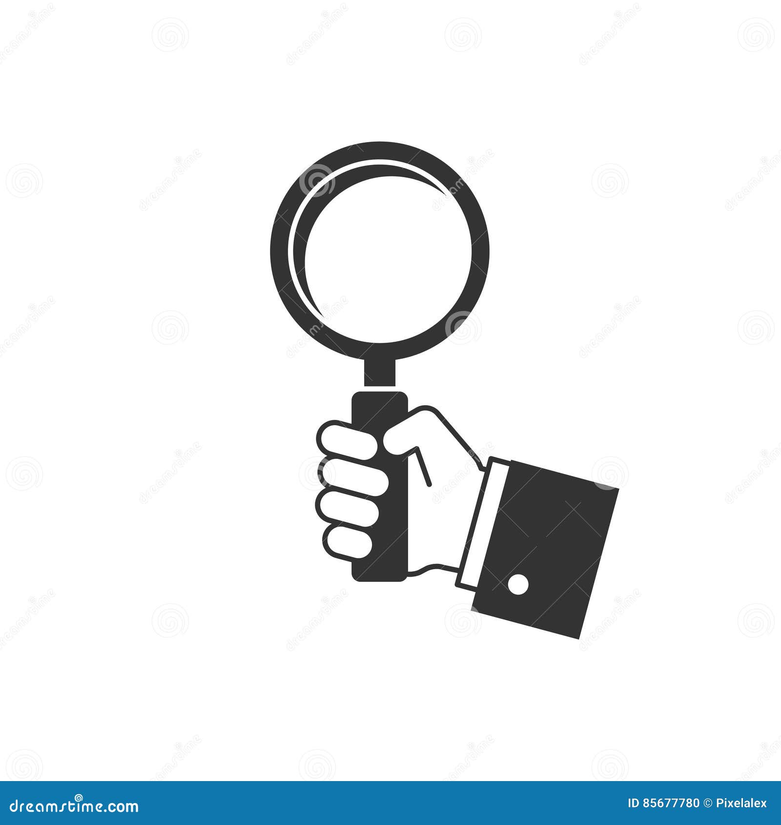 Holding Magnifying Glass Icon Stock Vector - Illustration of analyzing ...