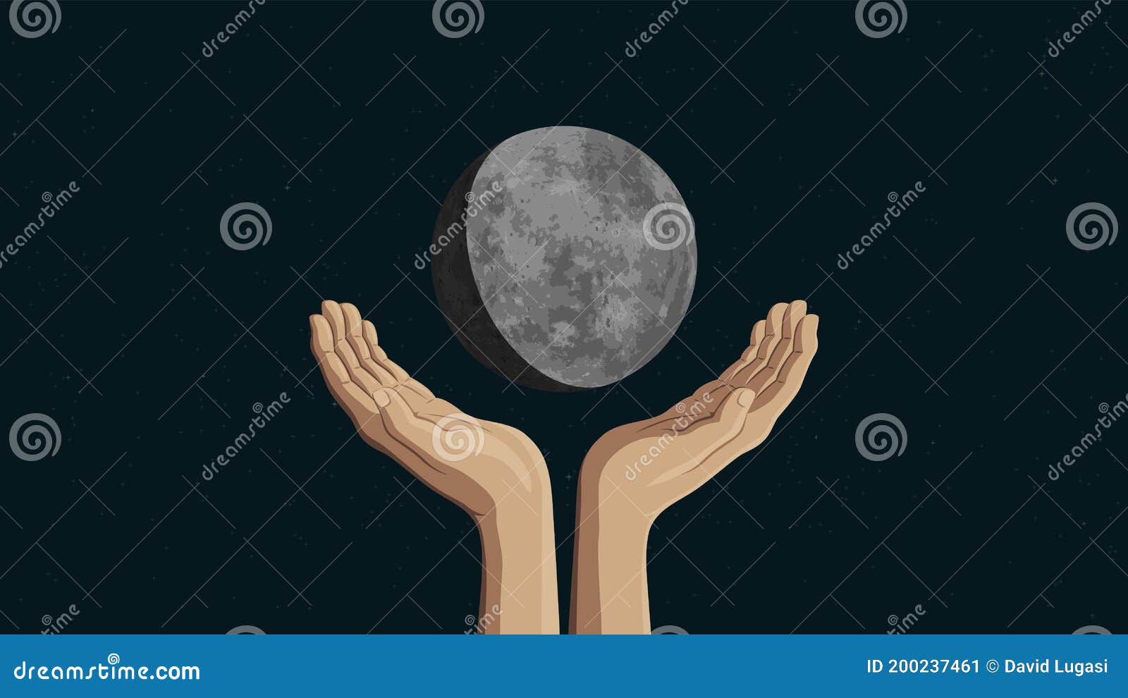 Two hands holding Mercury stock vector. Illustration of geography ...