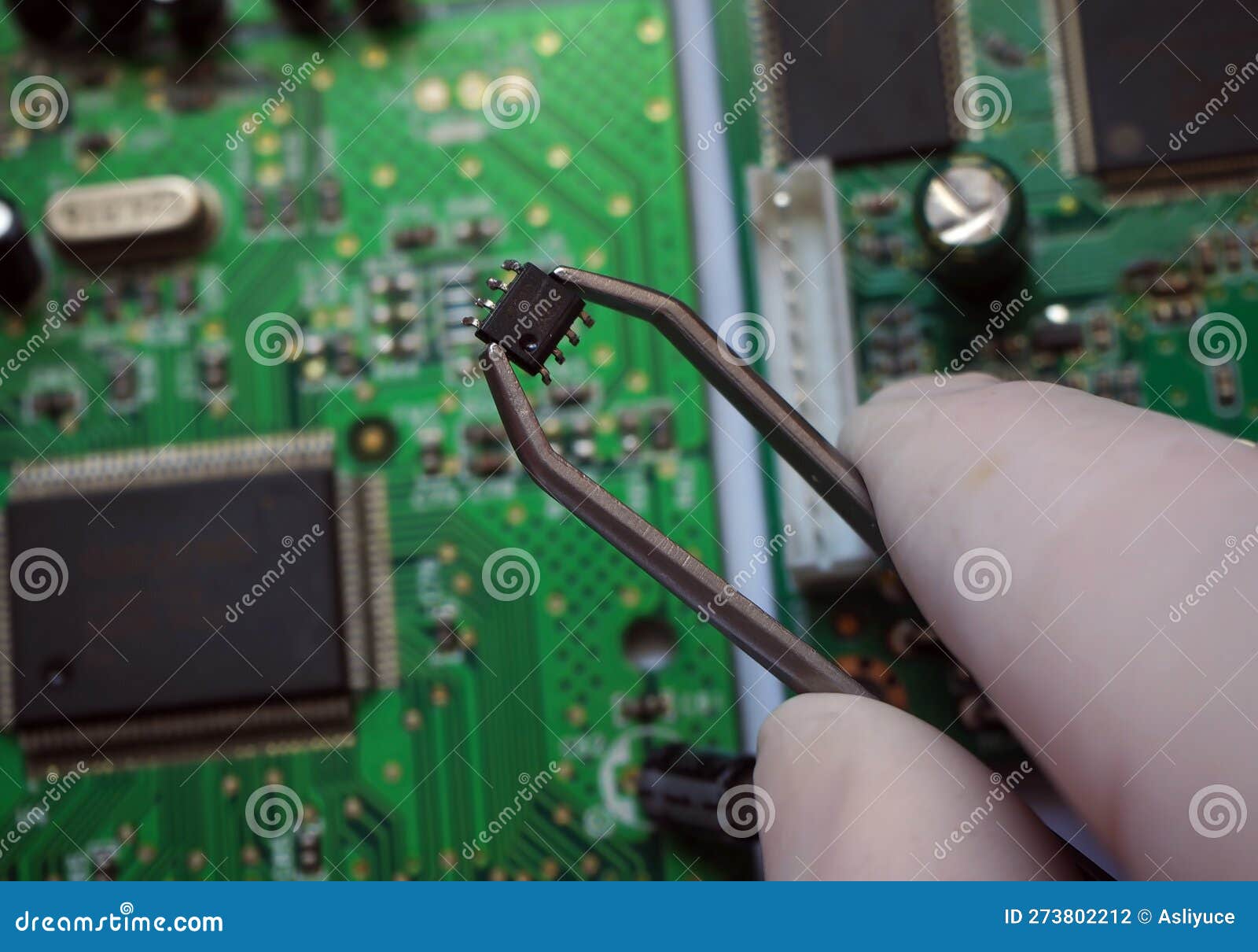 Microchip Onto the Electronic Circuit Board Stock Photo - Image of ...