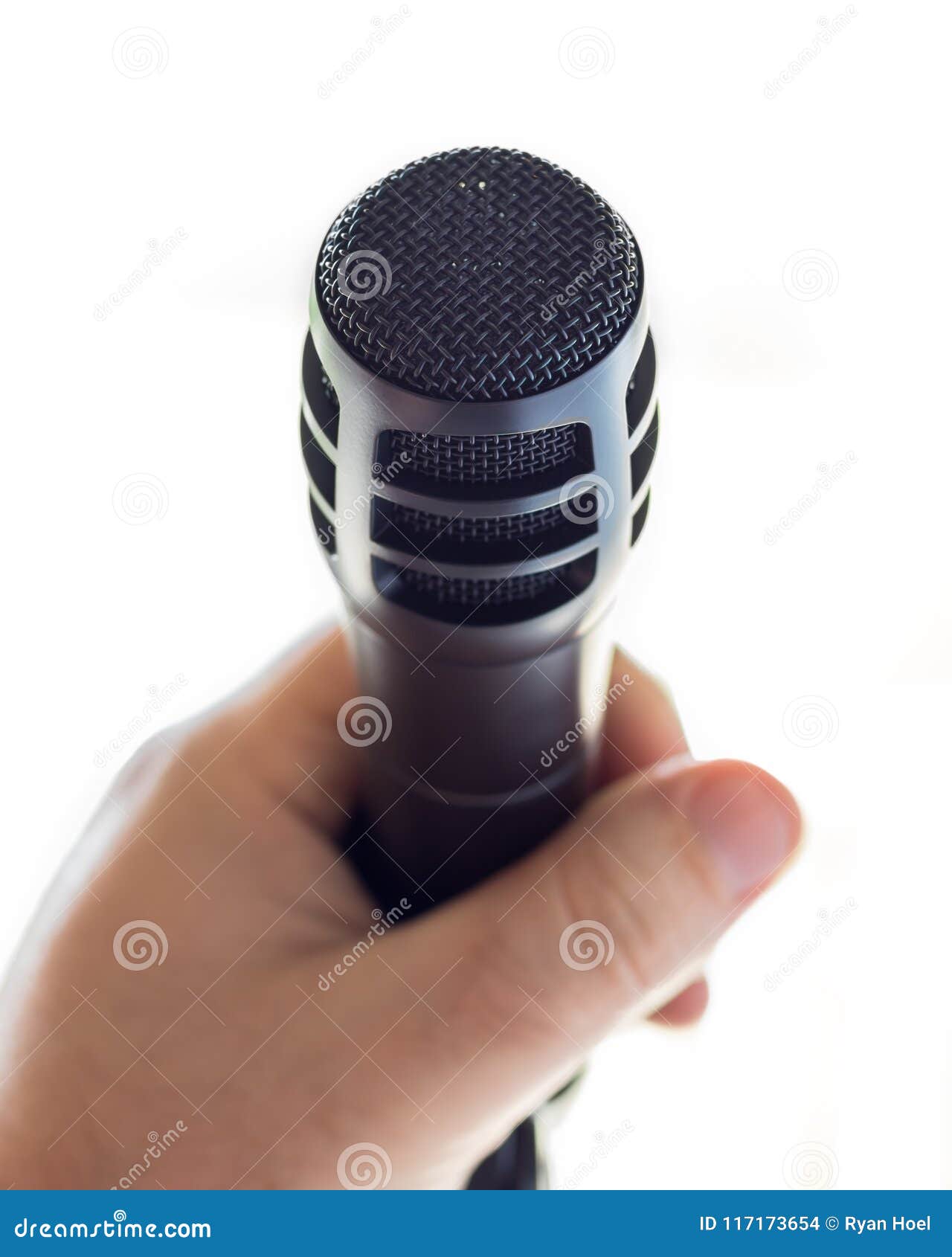 Holding a Microphone on Its Stand Stock Photo - Image of lecture ...
