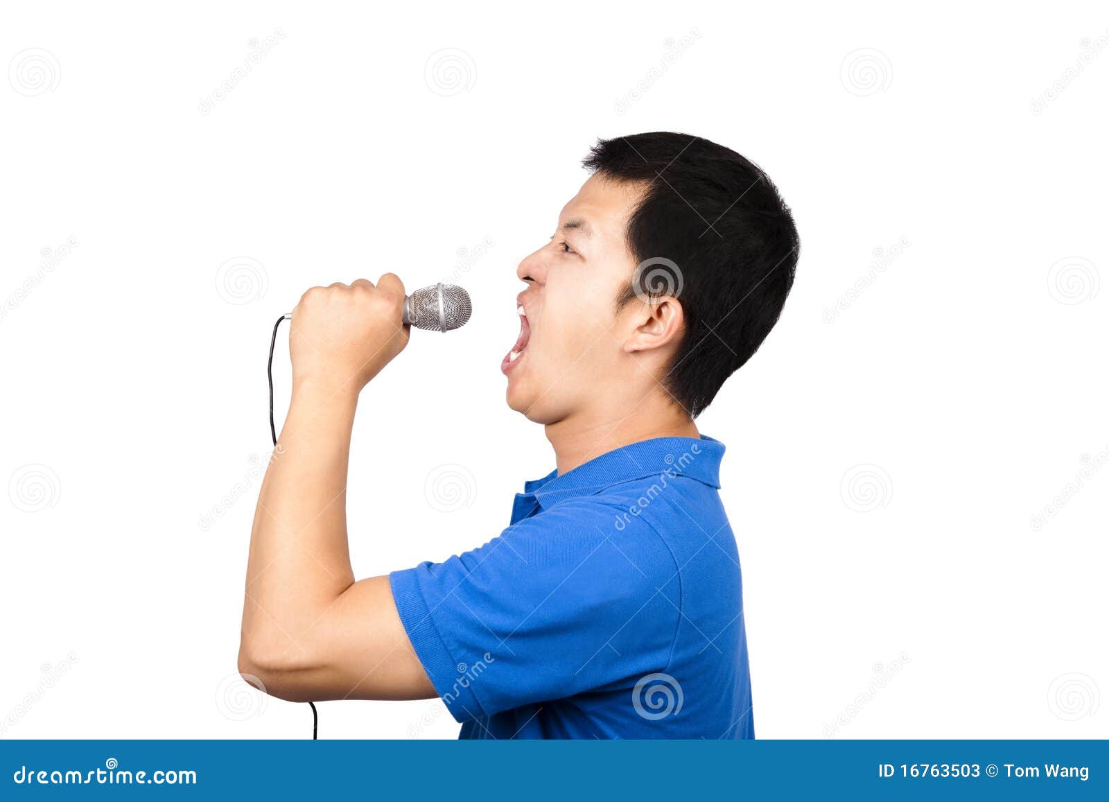 Holding Microphone and Singing Stock Image - Image of song, disco: 16763503