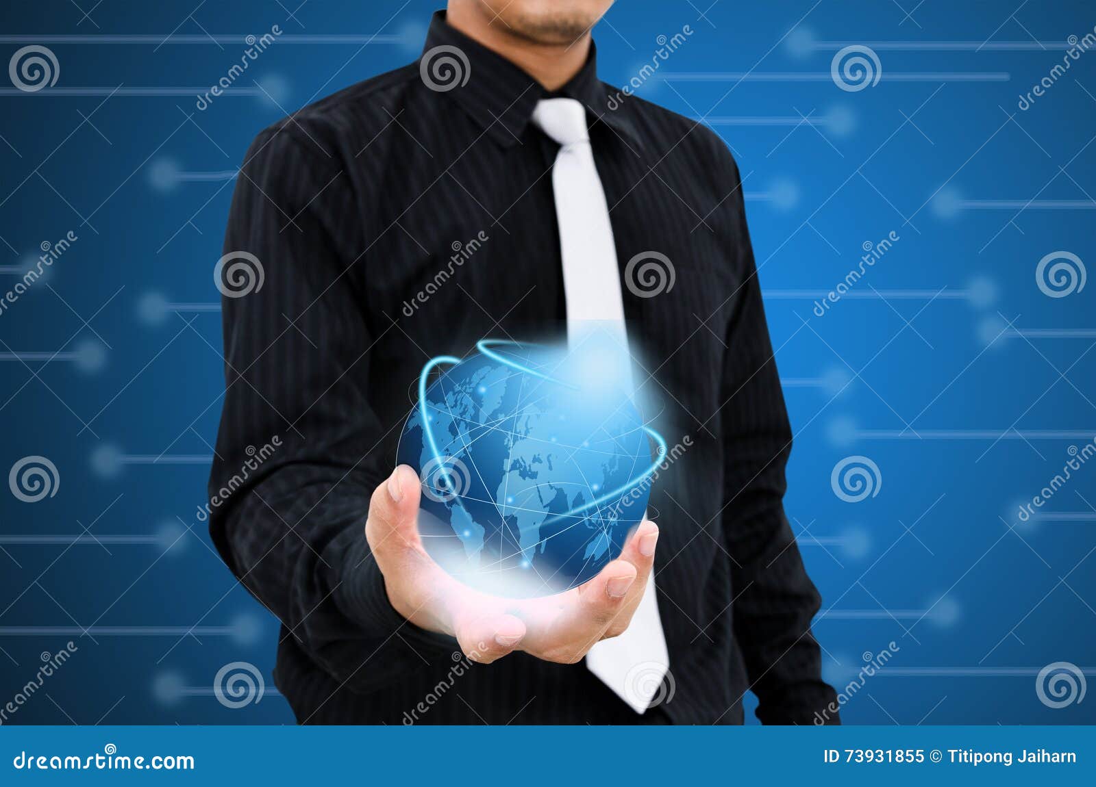 Holding Modern World Technology Communication Stock Image - Image of ...