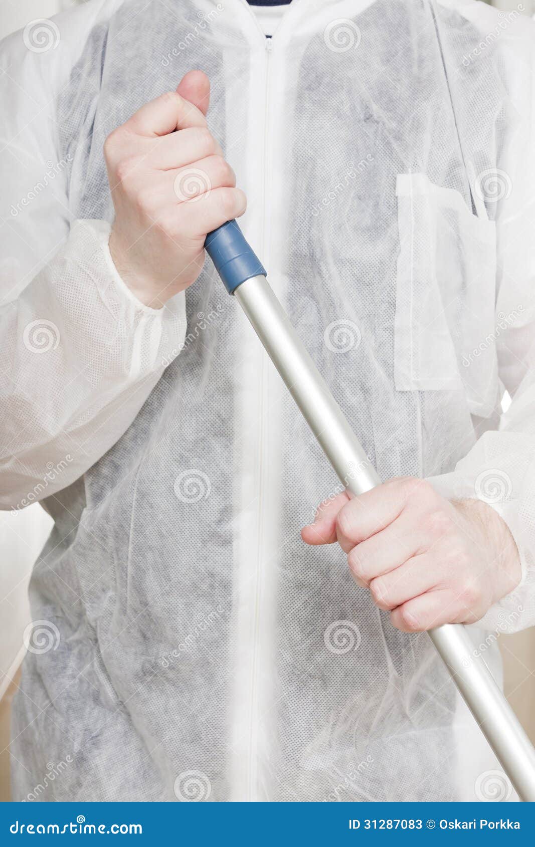 Holding the Mop stock image. Image of floor, gloves, industrial - 31287083