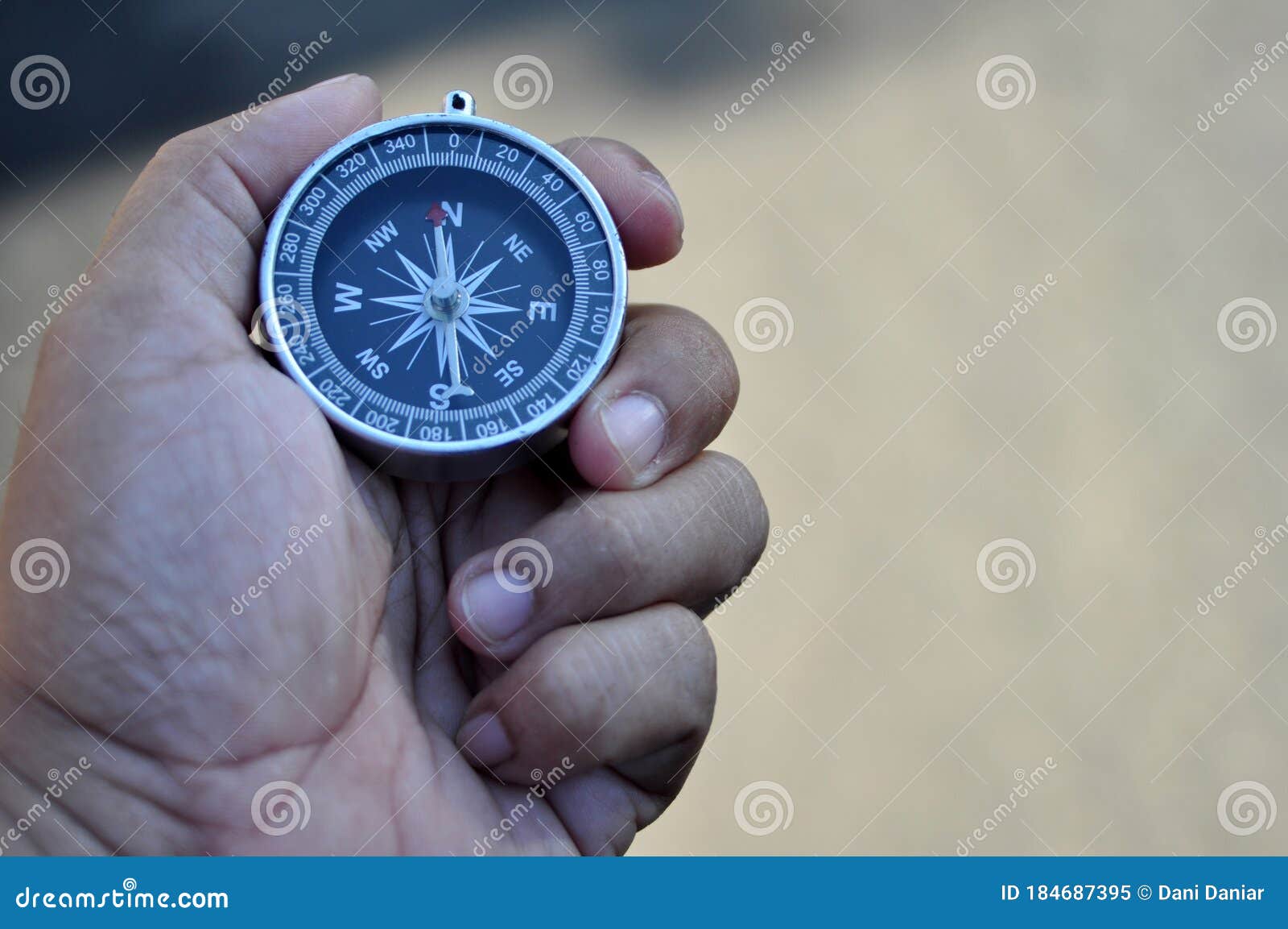Holding Navigation Compass Closeup Outdoor Stock Image - Image of adult ...