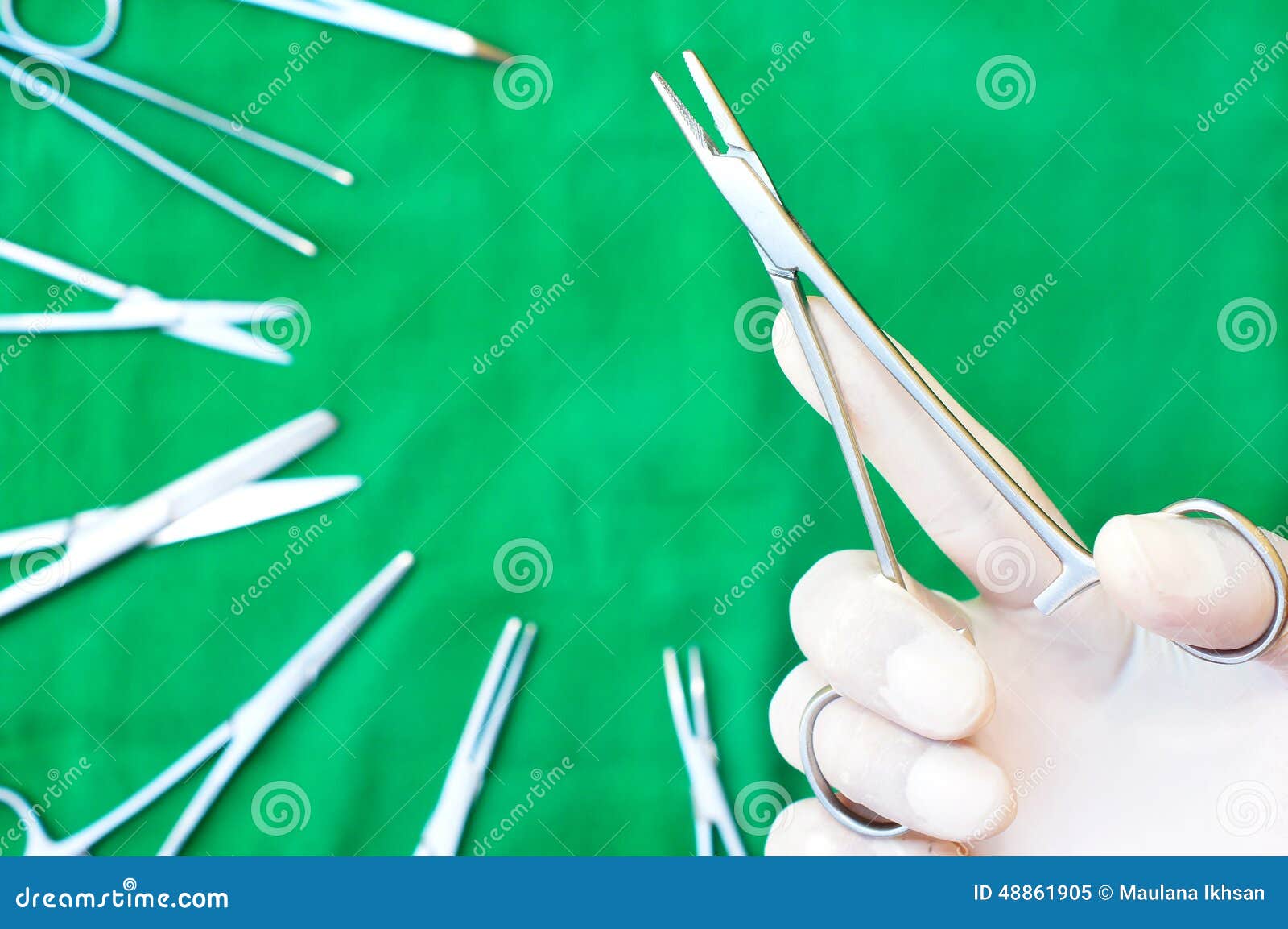 Holding a Needle Holder on Sterile Drape Stock Image - Image of hygiene ...