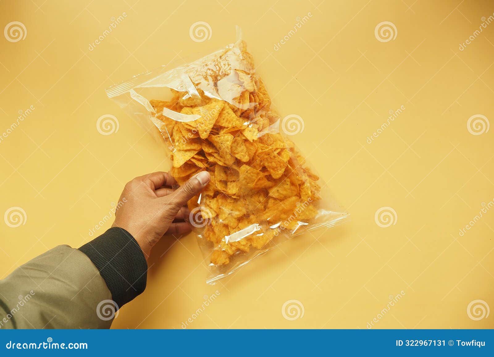 Holding a Open Chips Packet Top View Stock Image - Image of chips ...
