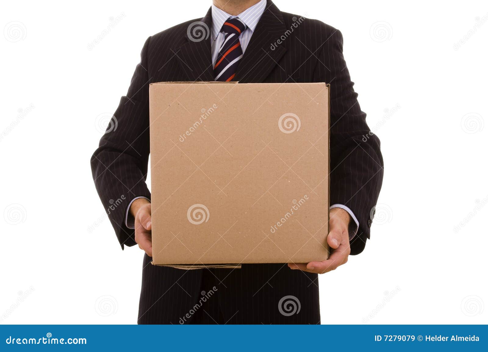 Holding the package stock image. Image of businessman - 7279079