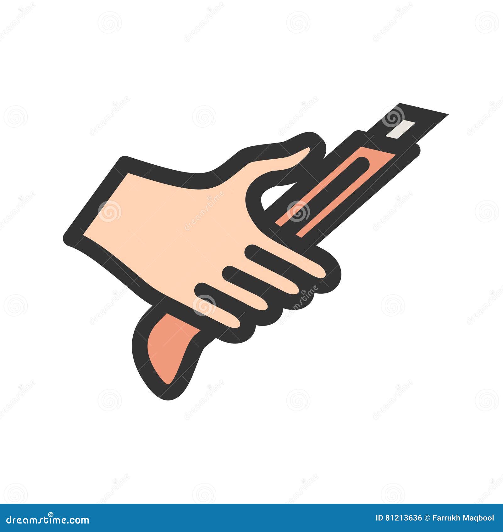 Holding Paper Cutter stock vector. Illustration of design - 81213636