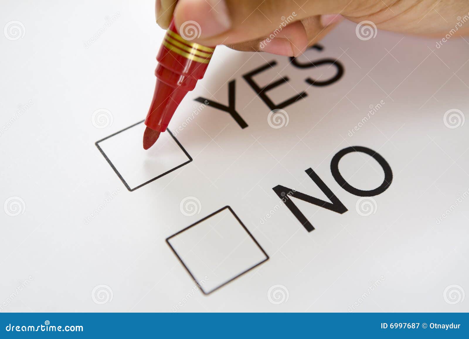 Holding pen on top Yes stock image. Image of vignette - 6997687