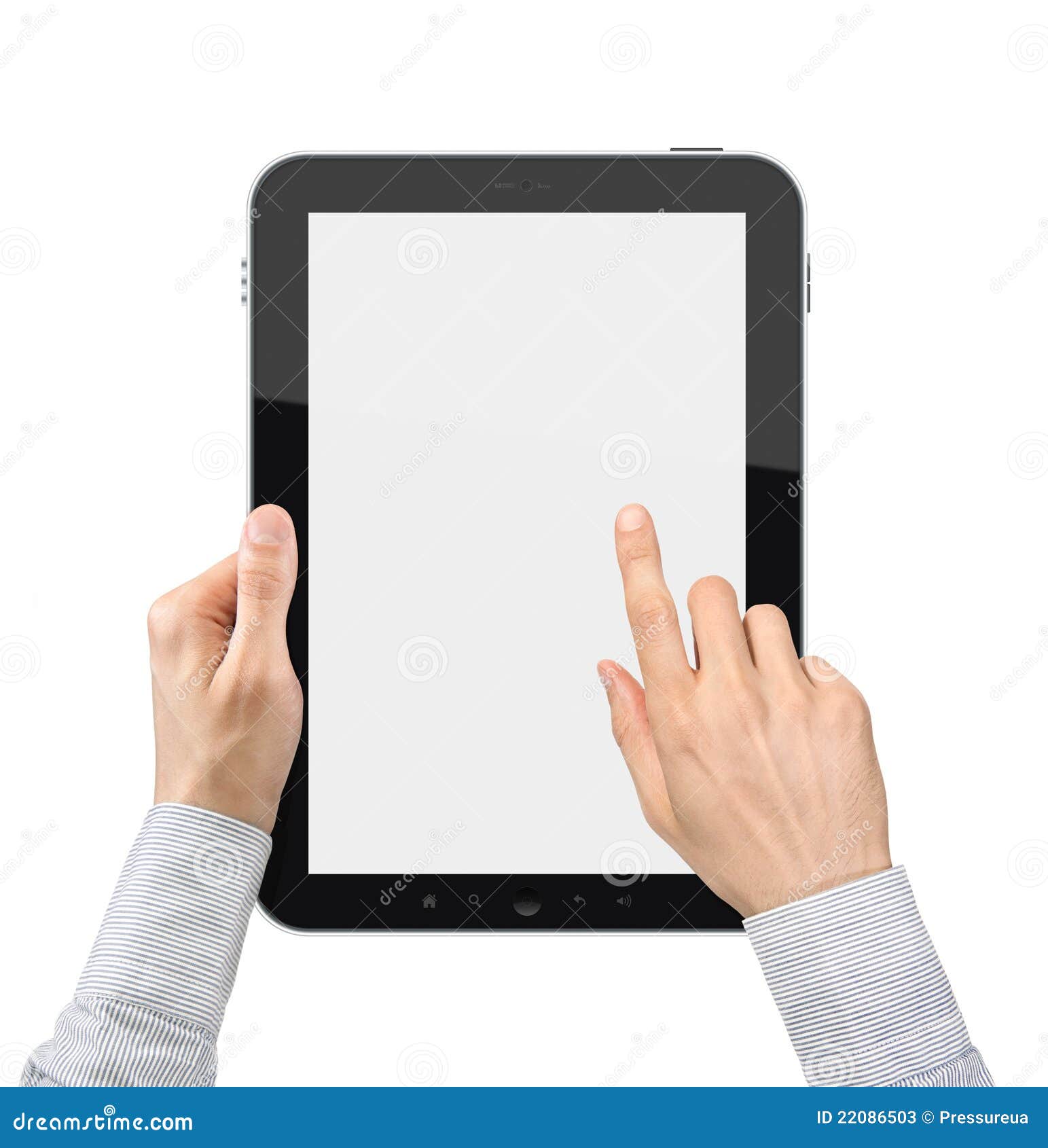 Holding and Point on Digital Tablet Stock Image - Image of copy, hand ...