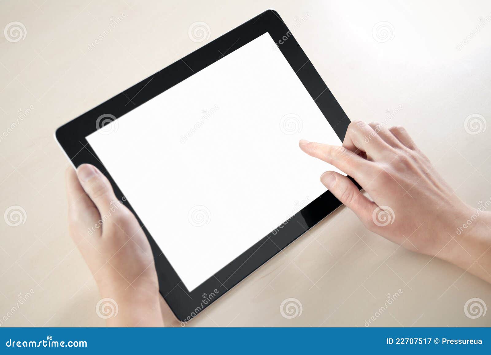 Holding and Point on Electronic Tablet PC Stock Image - Image of ...