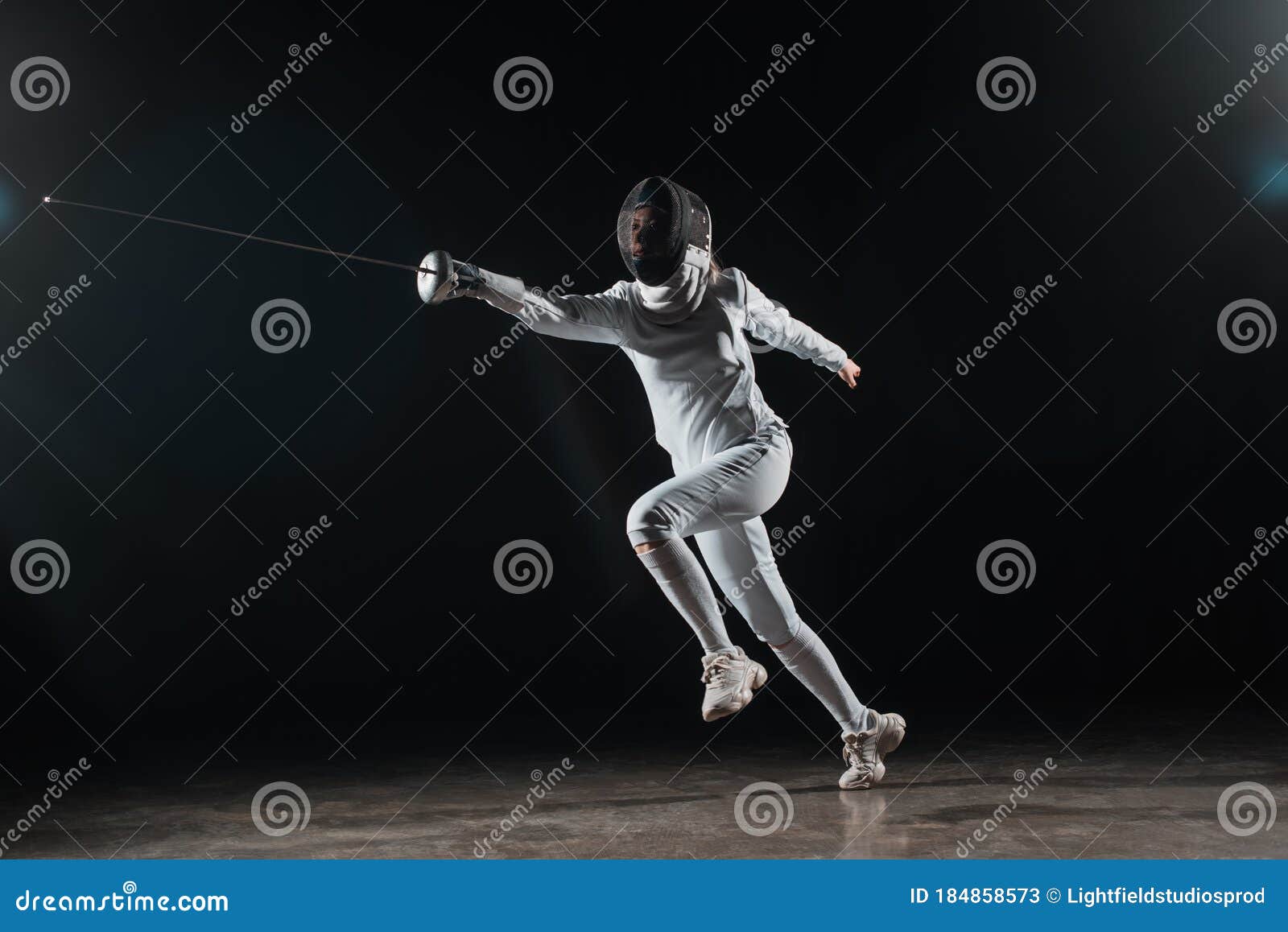 Holding Rapier while Training on Black Stock Image - Image of black ...