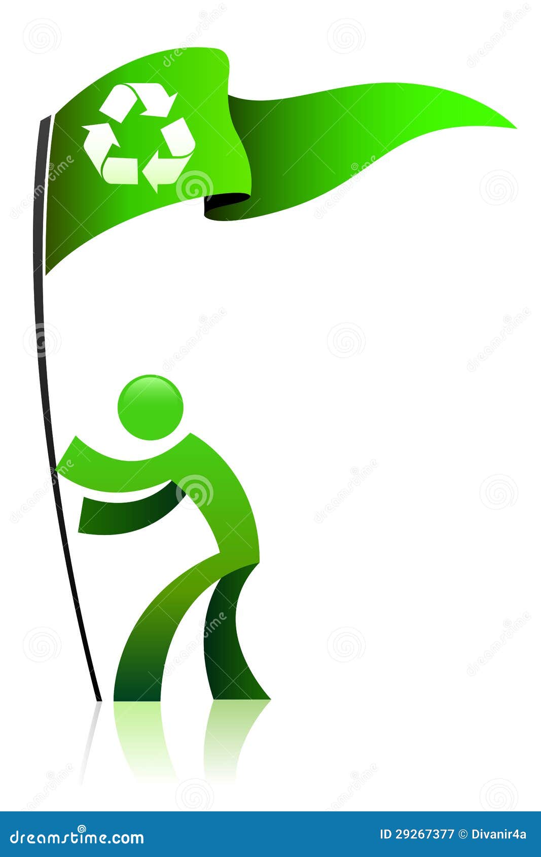 Holding the recycle flag stock illustration. Illustration of pollution ...