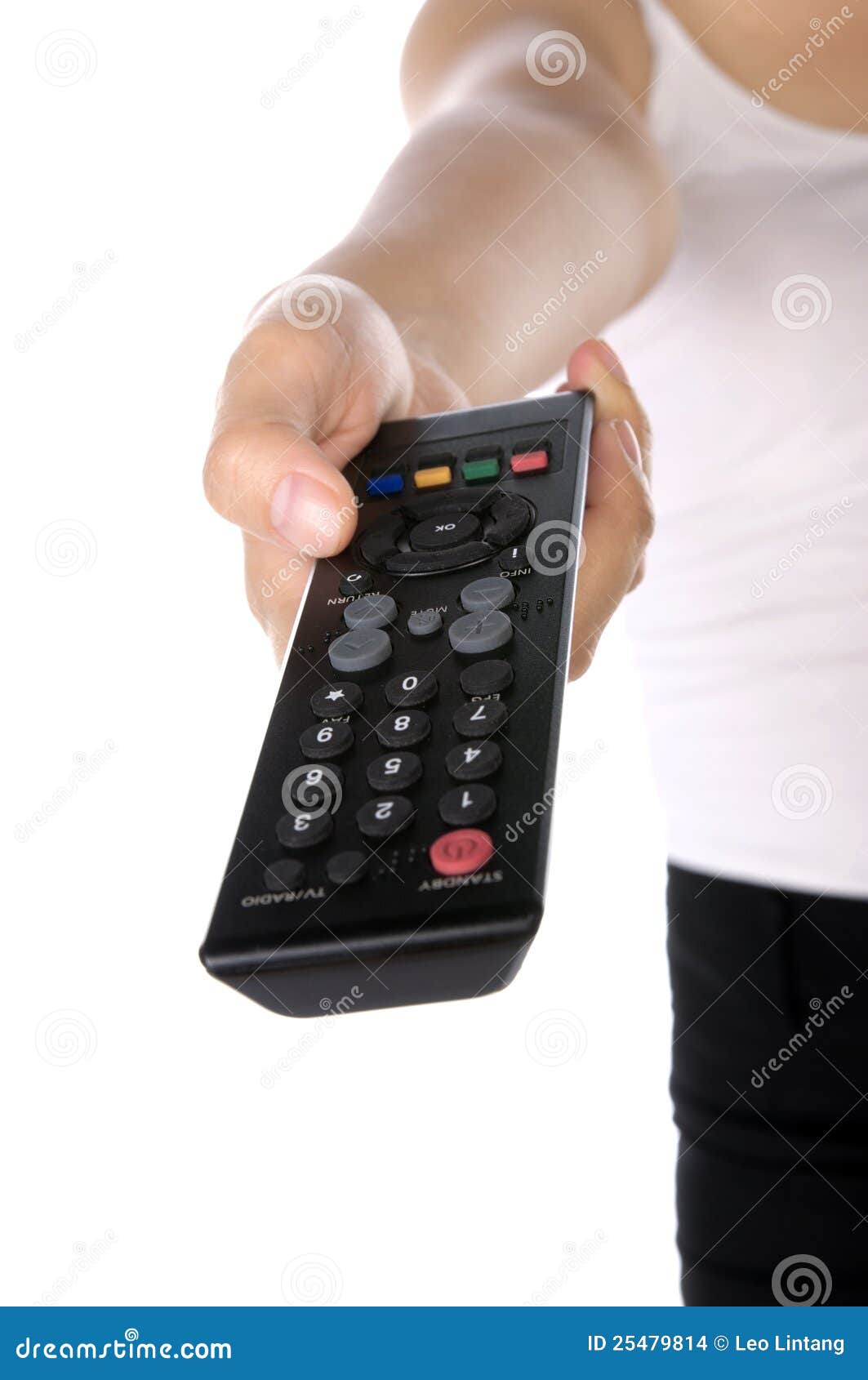 Holding Remote Control stock photo. Image of wireless - 25479814