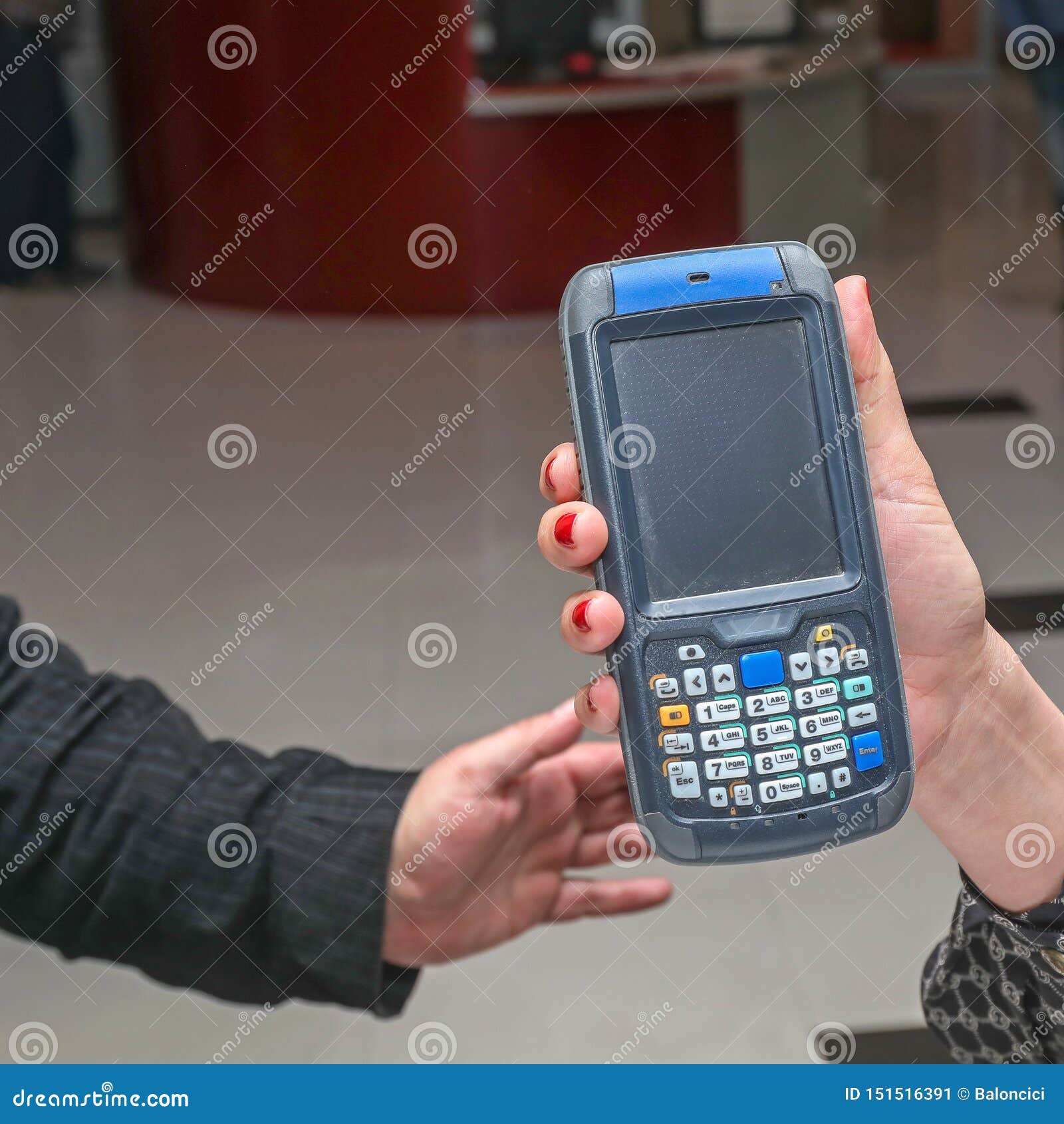 Holding Rfid Scanner stock image. Image of data, operate - 151516391