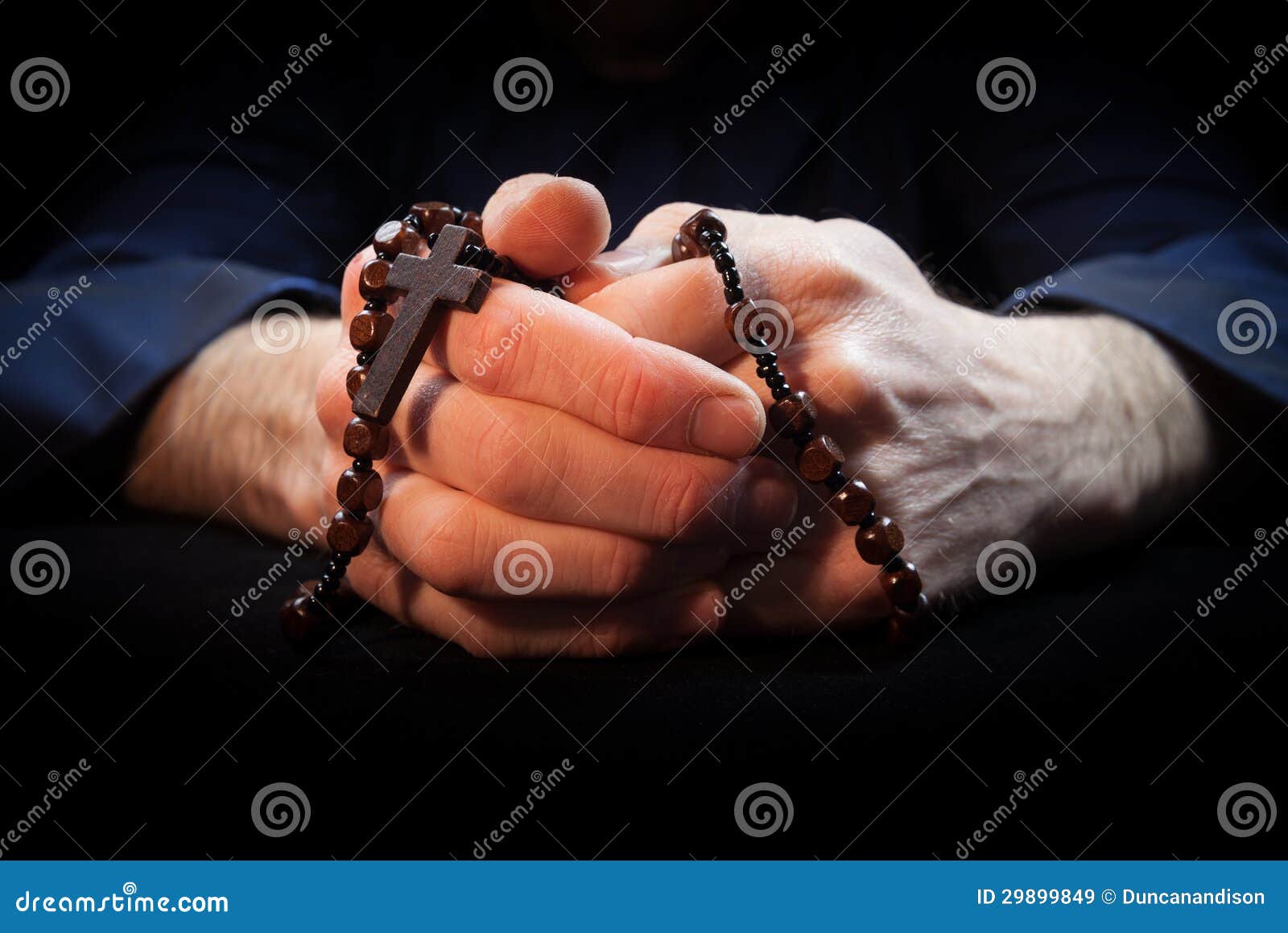 Praying Hands stock image. Image of cross, beads, devotion - 29899849