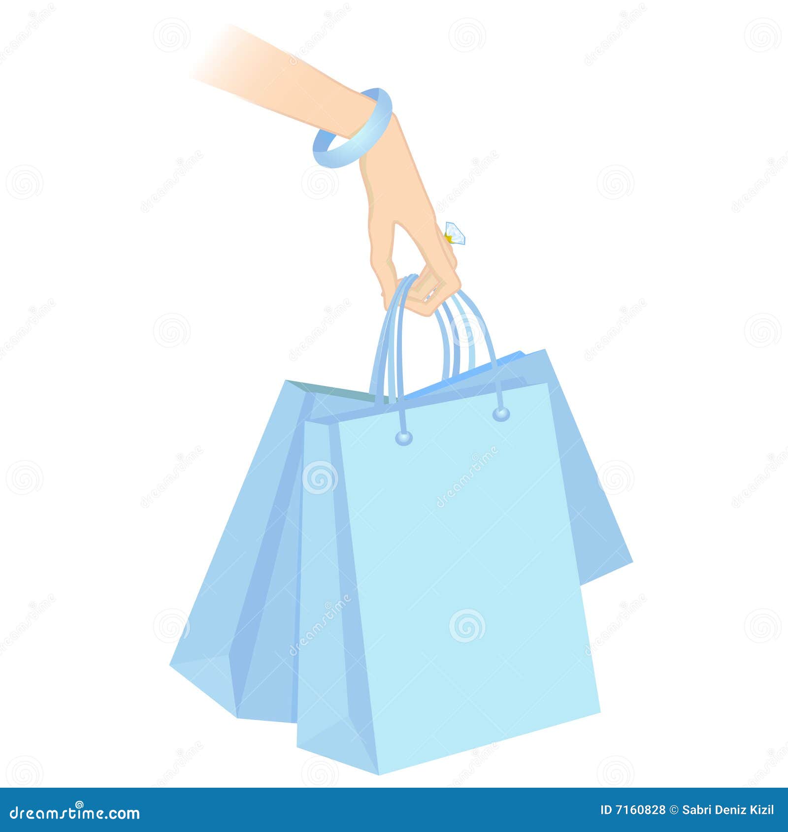 Holding shopping packages stock vector. Illustration of color - 7160828