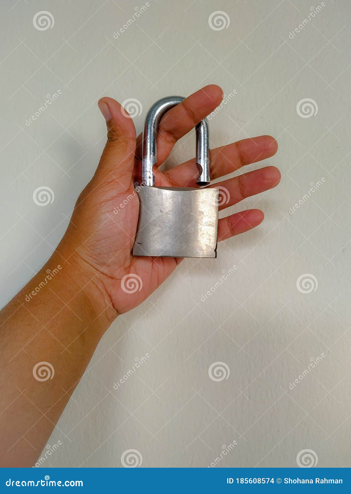 Holding a Silver Color Lock is Unlocked Stock Photo - Image of color ...