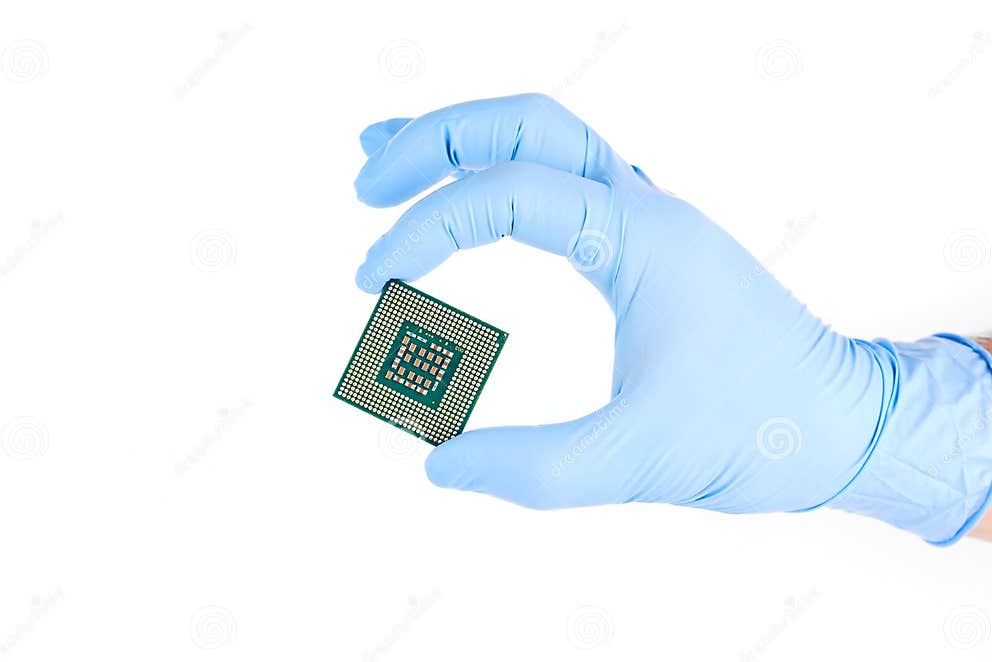 Holding Small Powerful Computer Processor Stock Photo - Image of ...