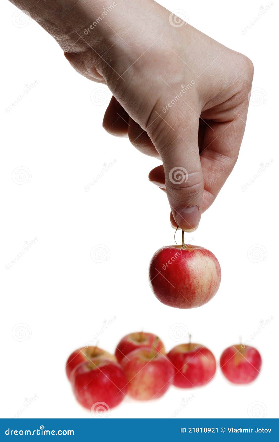 Holding A Small Red Apple Stock Image - Image: 21810921