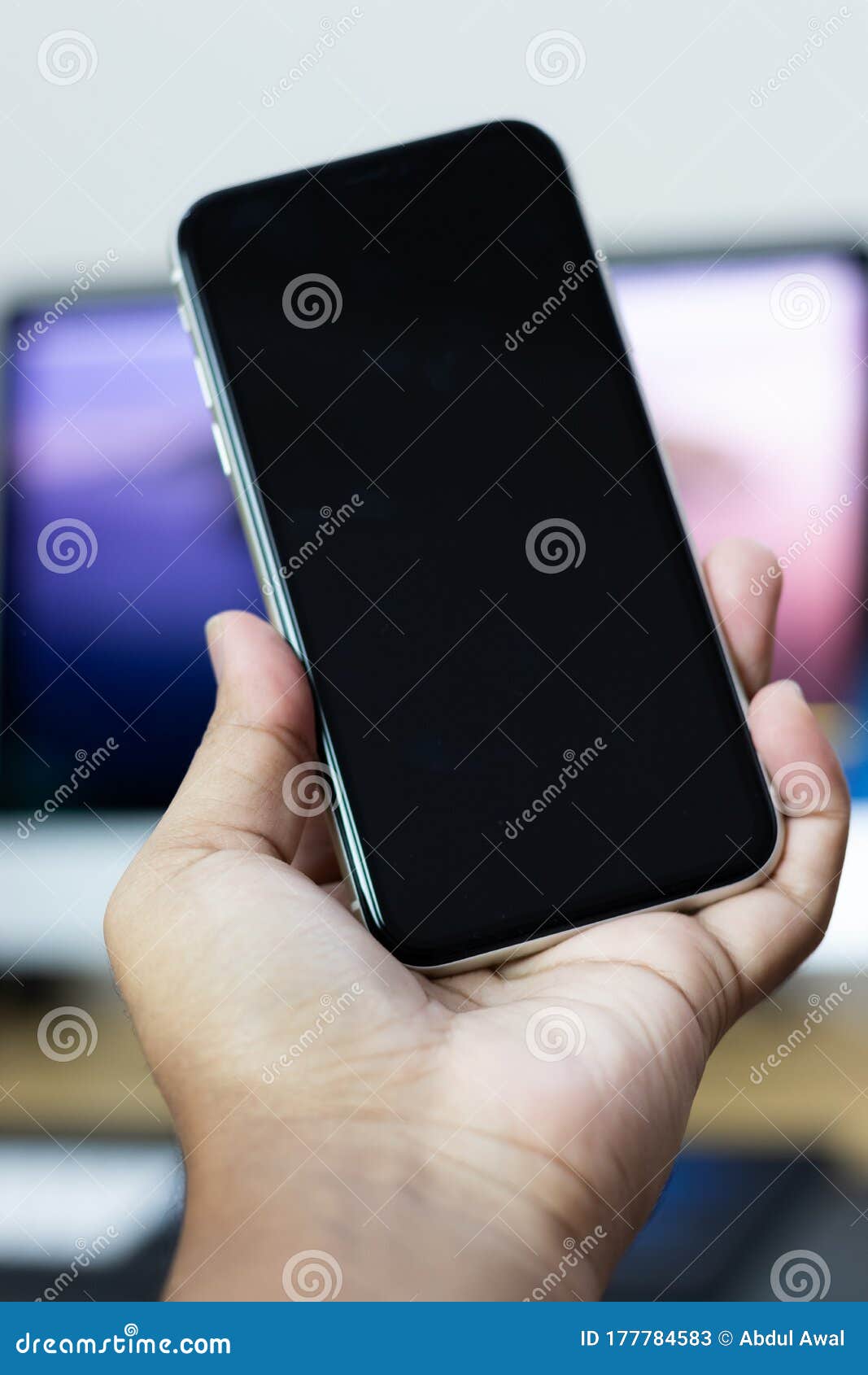 Holding a Smartphone on Hand Stock Image - Image of carrying, phones ...