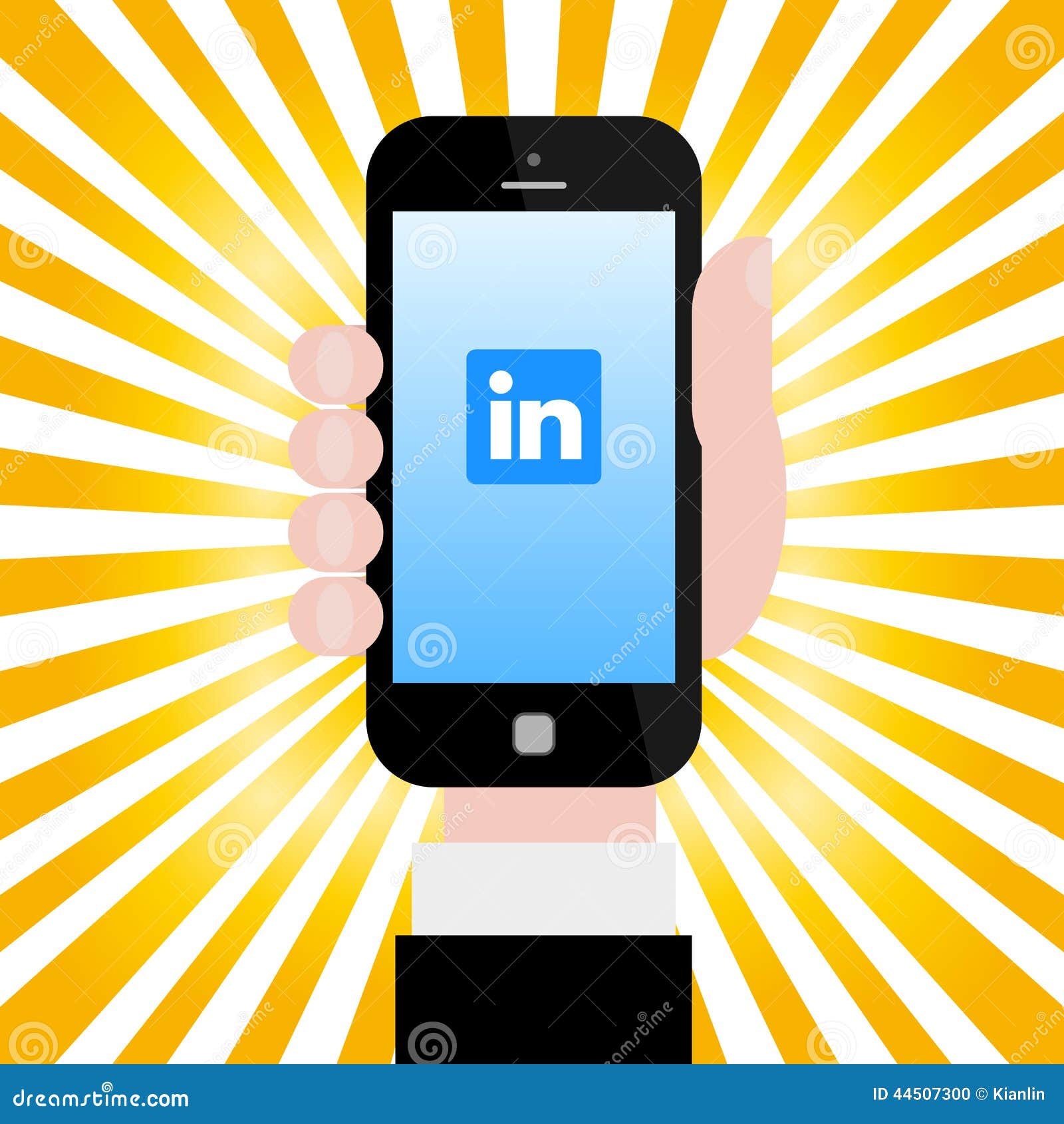 Holding Smartphone with Linkedin Logo Editorial Image - Illustration of ...