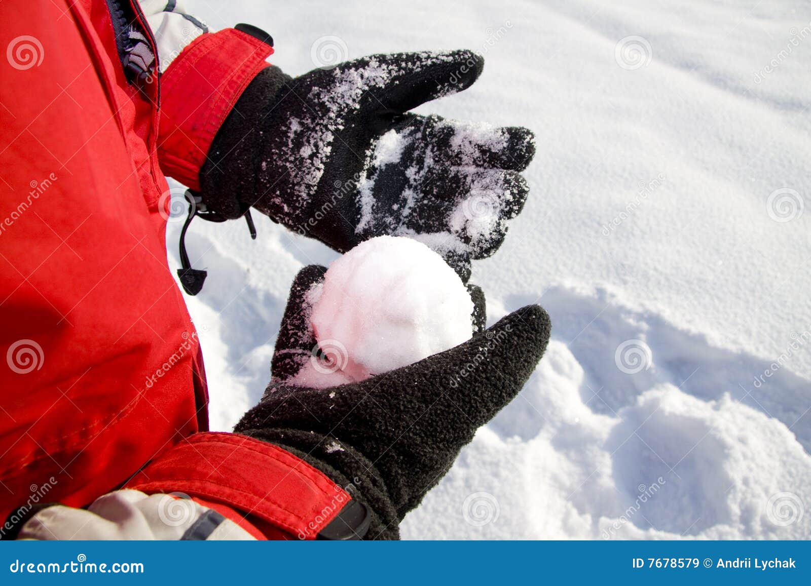 Holding the snowball stock image. Image of leisure, hand - 7678579
