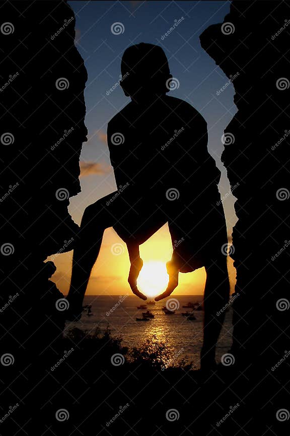 Holding the Sun stock image. Image of male, wall, composition - 2043075