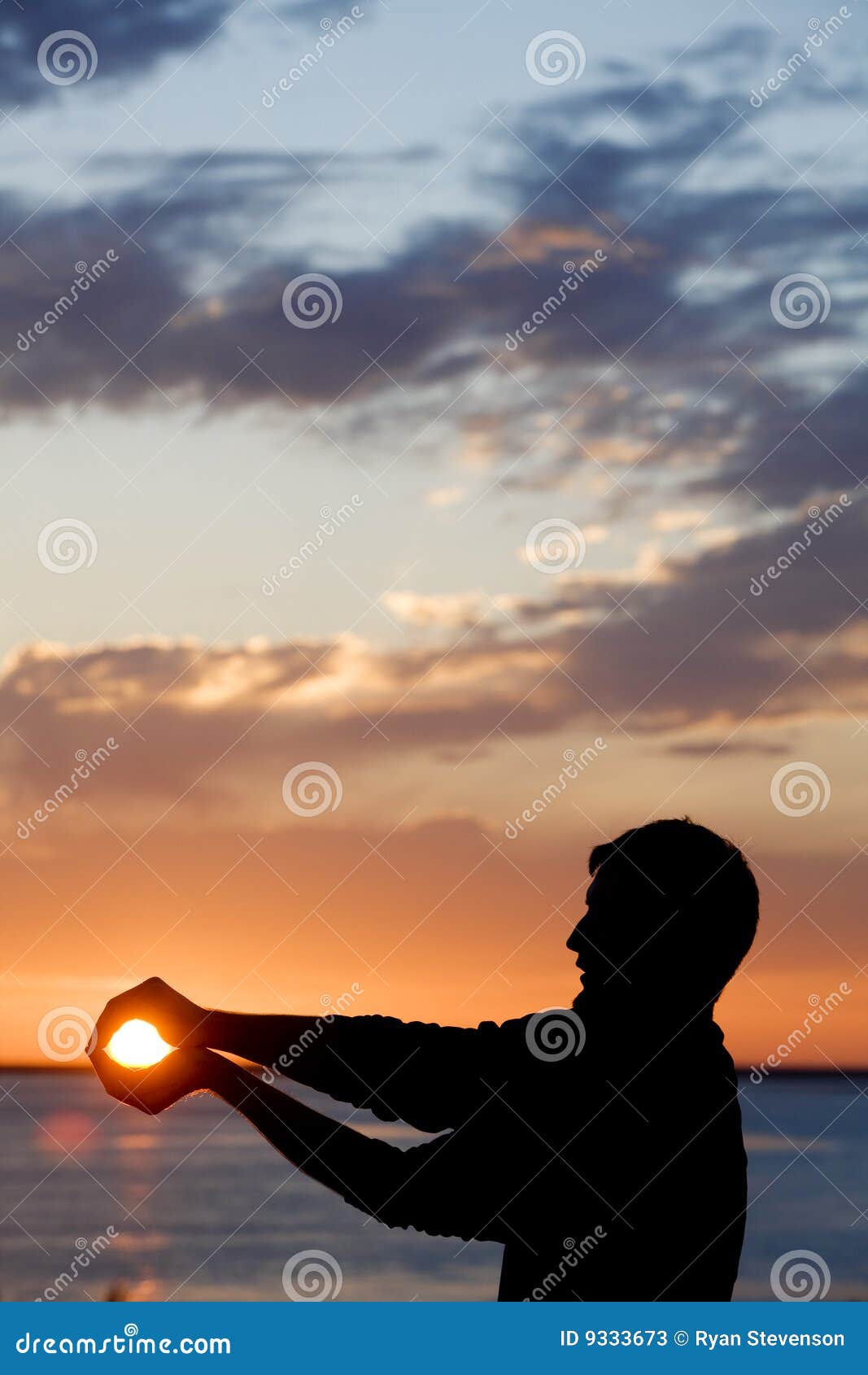 Holding the Sun stock image. Image of light, beach, blue - 9333673