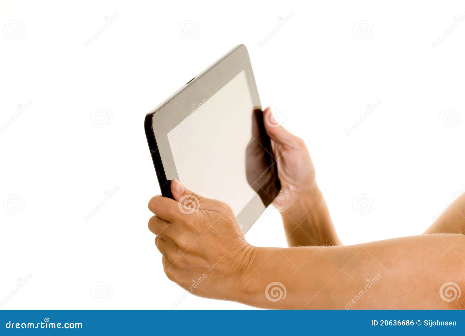 Holding a tablet computer stock photo. Image of android - 20636686